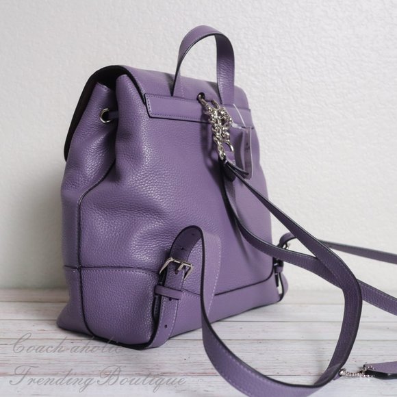 Coach | Bags | Nwt Coach Elle Leather Backpack In Dusty Lavender | Poshmark